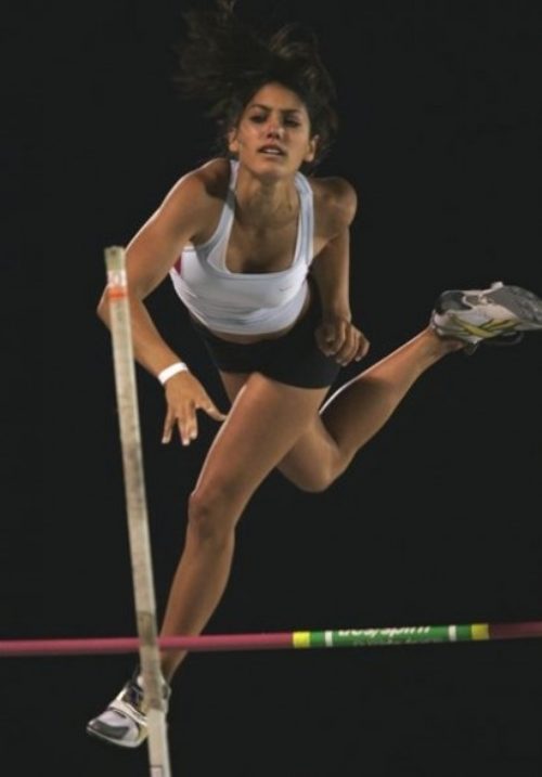 Sexy girls pole vaulting