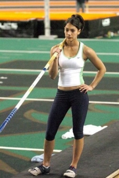 Sexy girls pole vaulting
