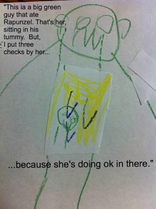 Disturbing kid's drawings are funny