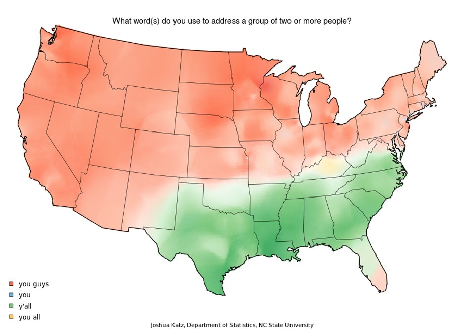 Maps of different American accents