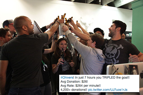 How fast did Chivers take a $37,000 goal to $130,000?