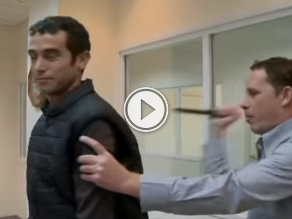 News report stabbed by accident during test (Video)
