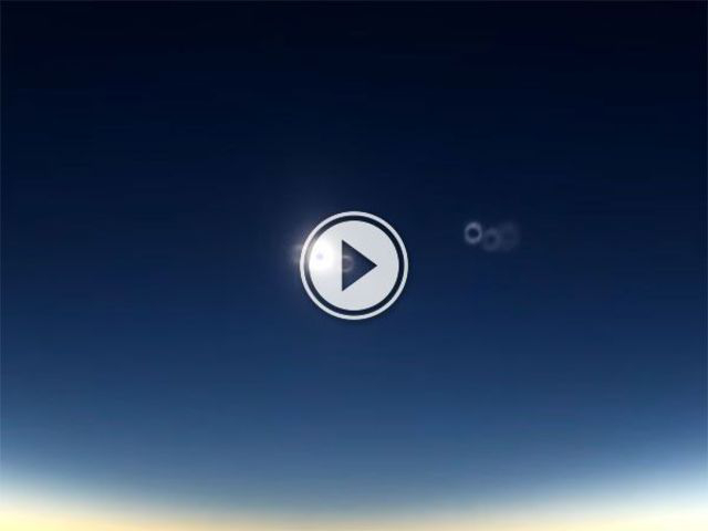 A solar eclipse shot from a plane (Video)