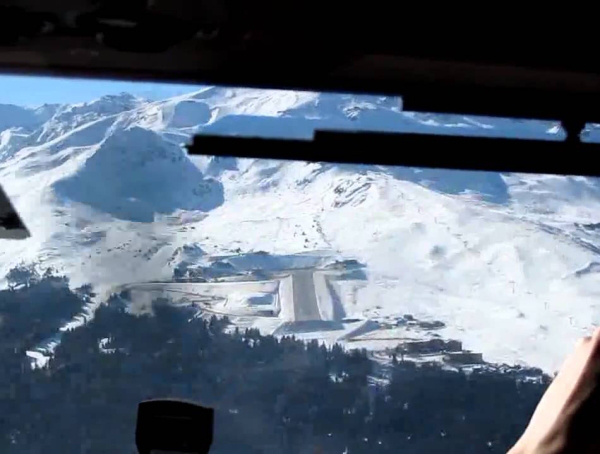 Photos Video Dangerous Sloped Courchevel International Airport in Alps