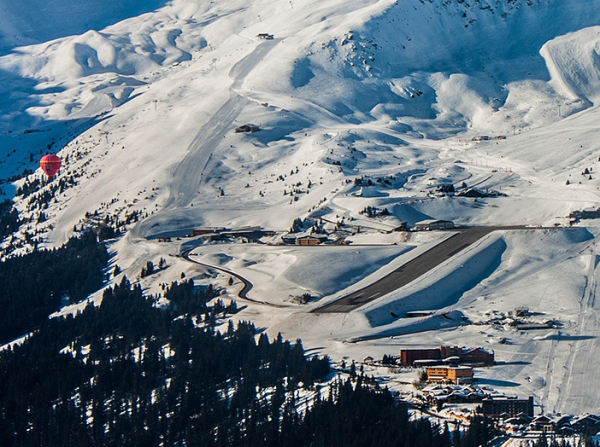 Photos Video Dangerous Sloped Courchevel International Airport in Alps