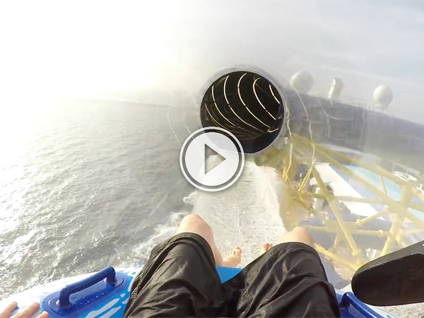 Take a ride on Norwegian Escape's Aqua Racer water slide