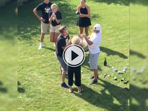 Ever see a golden ager drink from hockey's silver chalice? (Video)