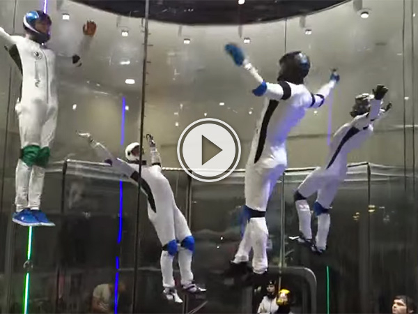 Synchronized indoor skydiving is just as awesome as it sounds