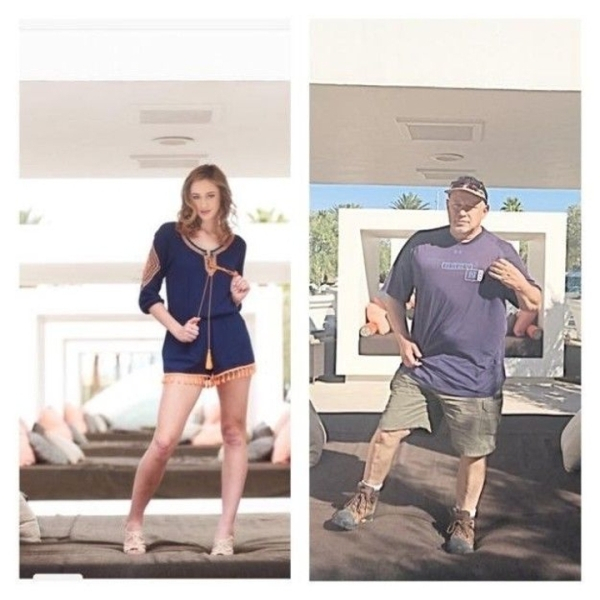 Dad Mimics His Modeling Daughter Pose For Pose While At The Same Hotel