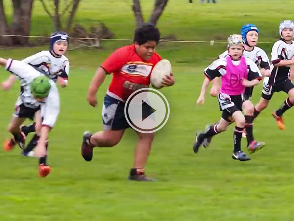 Kid goes full beast mode in rugby (Video)