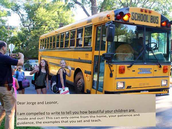 Bus driver writes most uplifting note to parents of two kids on her bus