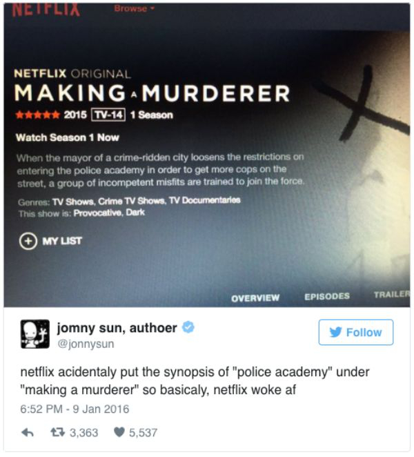24 Times Netflix descriptions glitched