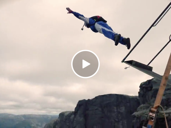 Who'd have thought of adding a swing to a base jump? (Video)