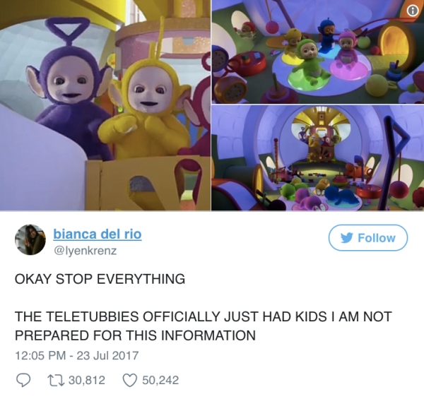 The Teletubbies just made babies and people are startled