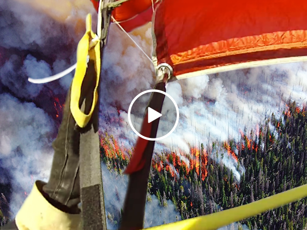 Smokejumper Firefighter POV Parachute into Wildfire Video Skills Chive