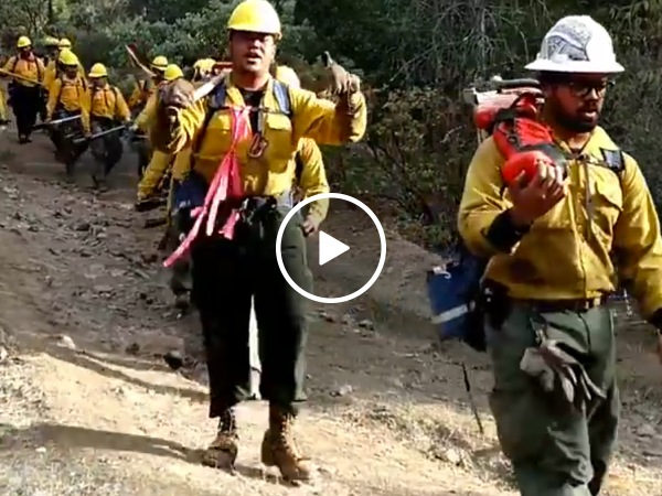 Samoan fire fighters sing beautiful song while descending mountain