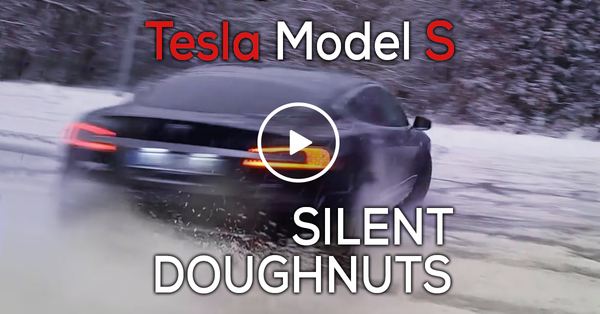 Video Surreal Sound Tesla Spin-Outs Snow Winter No Engine Noise Chive