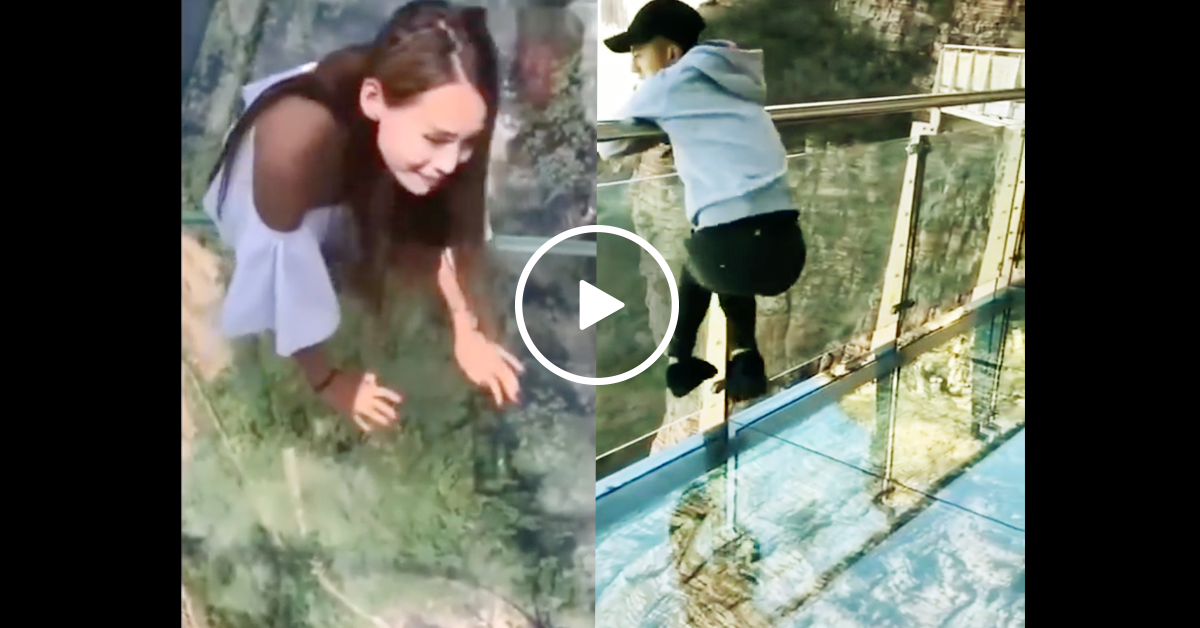 China Cracking Glass Bridge Video Funny Scary Digital Screen Prank