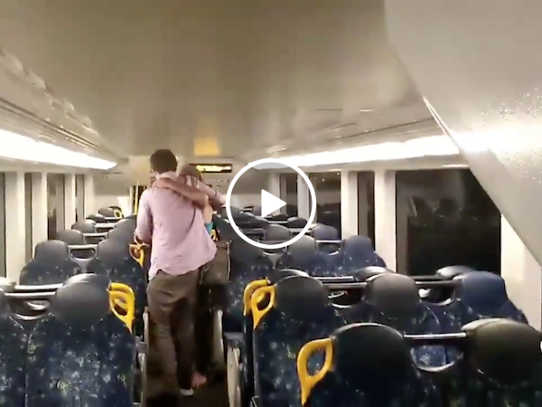 Aussie train fights have the sweetest endings of all (Video)