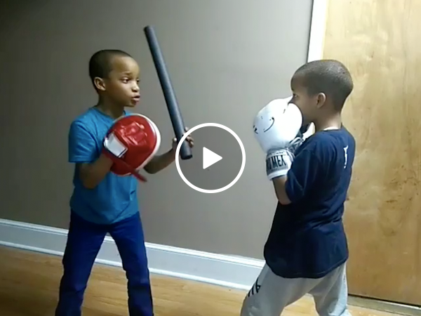 Twins teaching each other boxing is what dreams are made of (Video)