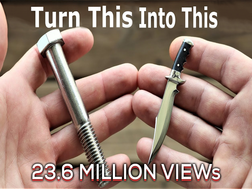Stainless Steel Bolt Crafted Hunting Knife DIY Guy Builds Video Chive