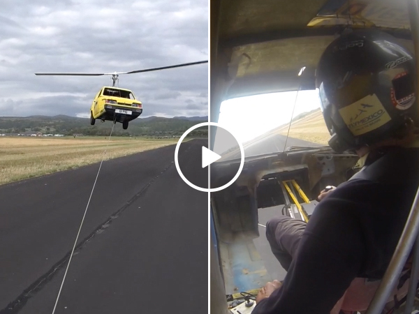 Guys test fly their new helicopter car prototype (Video)