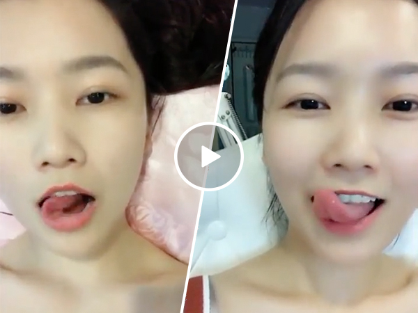 Woman does impressive and talented tongue dance