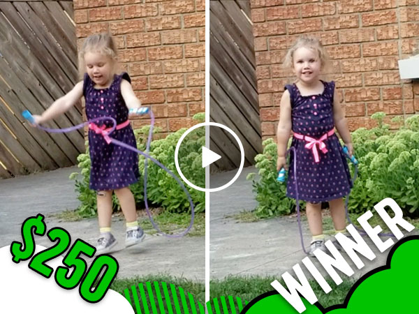 Little girl can't jump rope but fails in an adorable way (Video)