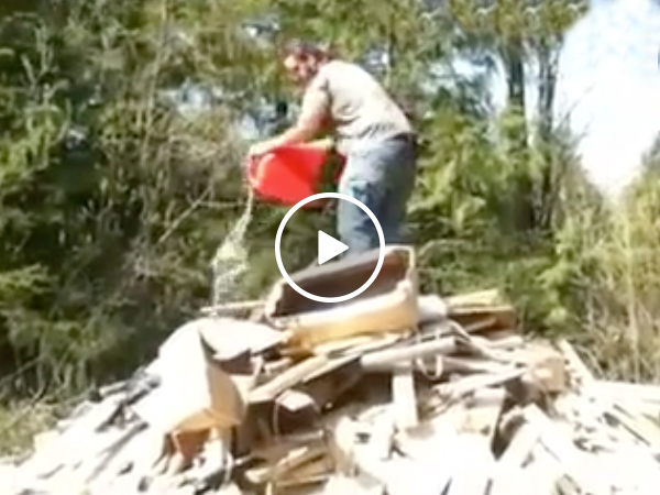 Pour Gas Camp Fire FAIL Bad Idea Video theChive.com