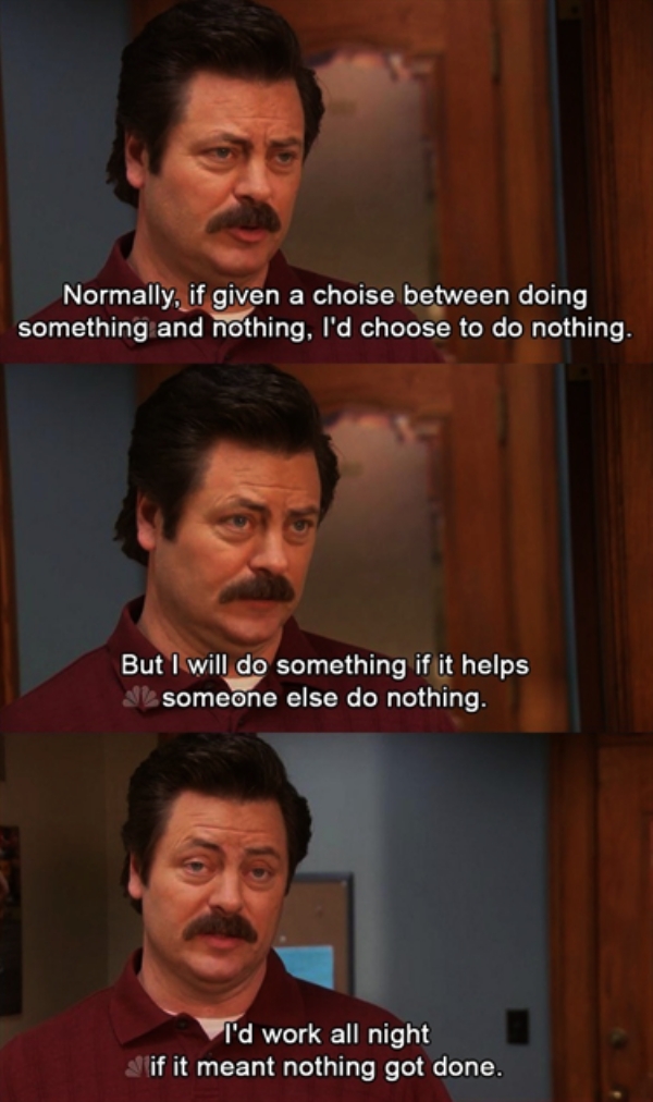 The best Ron Swanson moments served up with steak and a scotch (30 Photos)