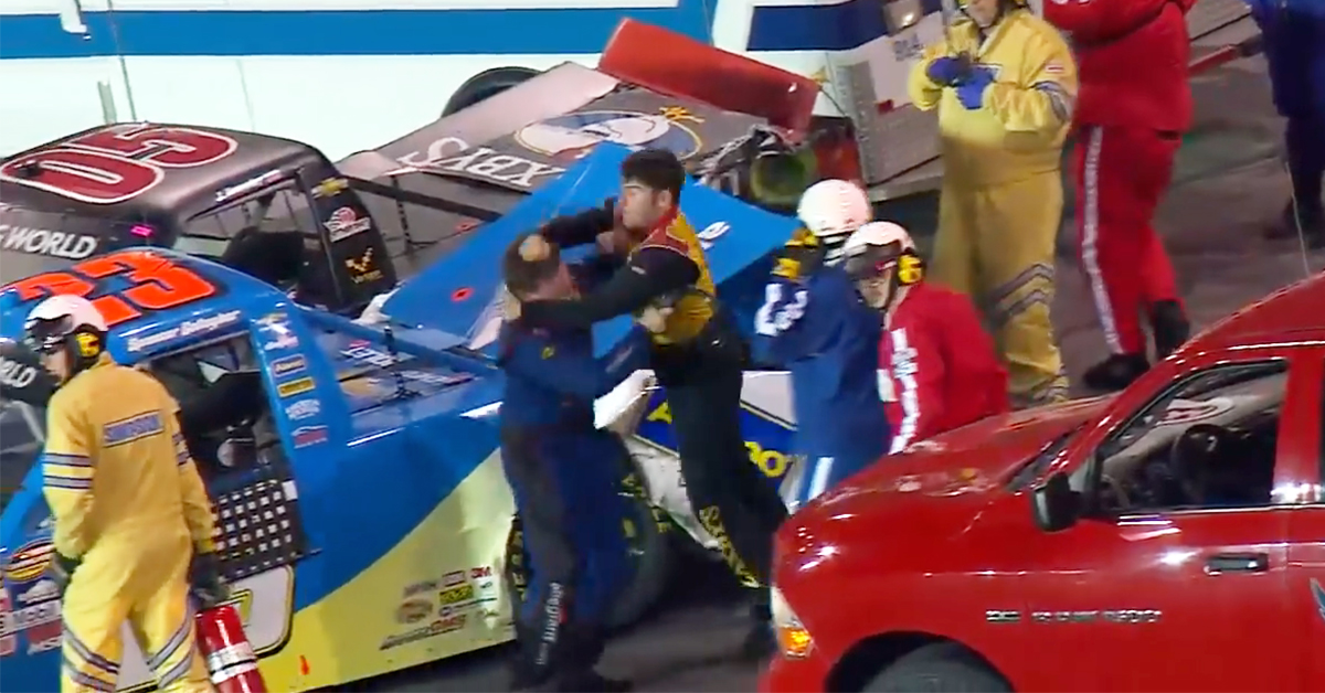 Racing is an intense sport, especially when fists start flying