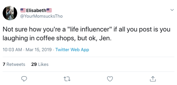 Making jokes at the expense of “influencers”