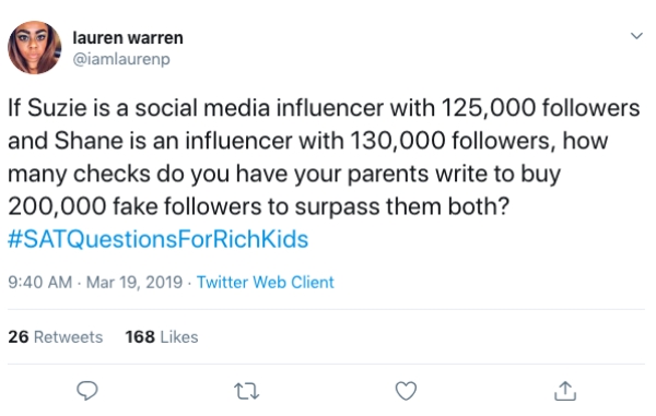 Making jokes at the expense of “influencers”
