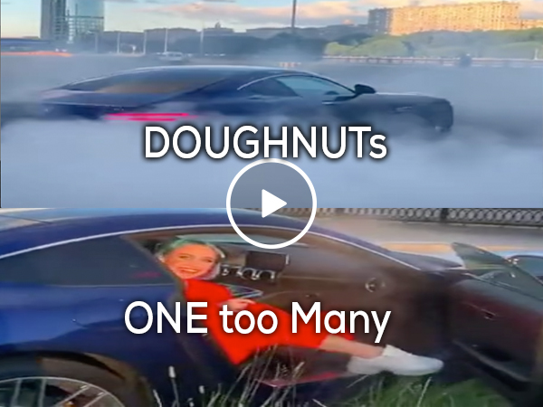 Mercedes Blue Doughnut Wreck Girl Not Impressed Russia Fail Video 2019