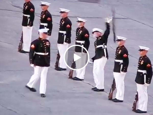 Marine Silent Drill FAIL Gun Toss Drop Breaks USMC Video Military Fun