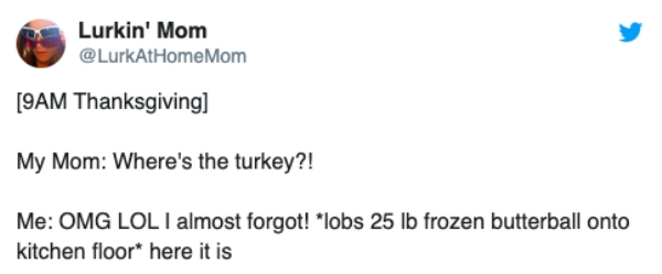 Tweets from people sharing the worst Thanksgiving fails