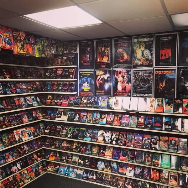 Nick Collins has nostalgically recreated Blockbuster in his basement