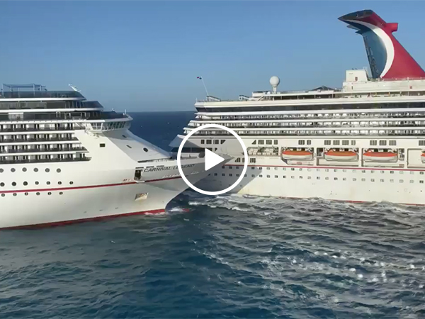 Two Cruise Ships Crash Into Each Other And Cause a Wreck on the Sea