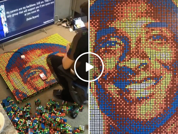 There's talent and meaning behind this Rubix Cube portrait of Kobe (Video)