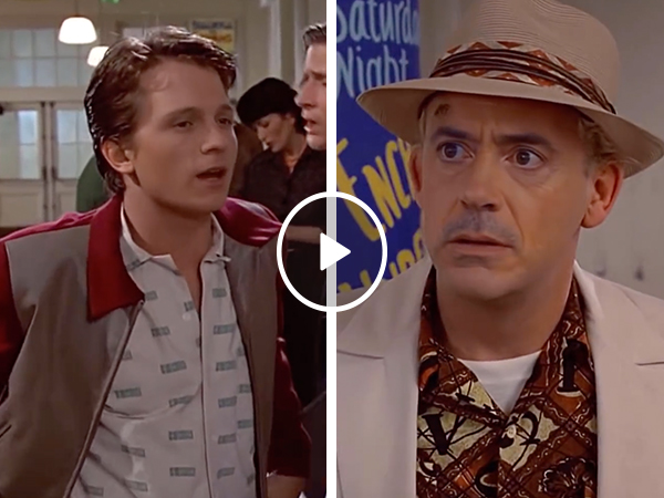 Great Scott! Robert Downey Jr. and Tom Holland in Back to the Future ...