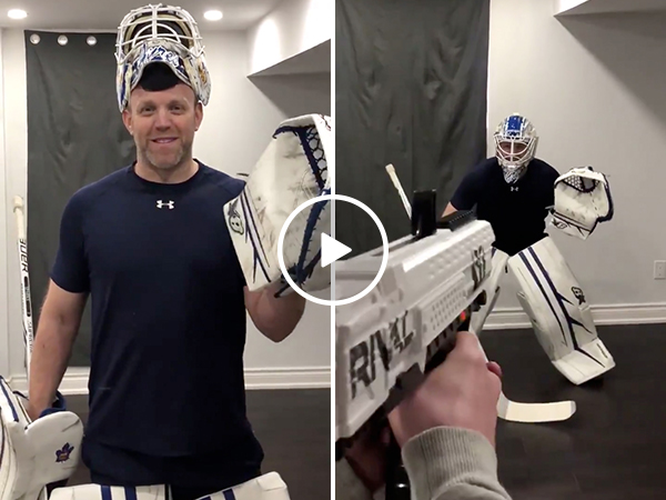 Emergency backup goalie David Ayres stays ready while social distancing