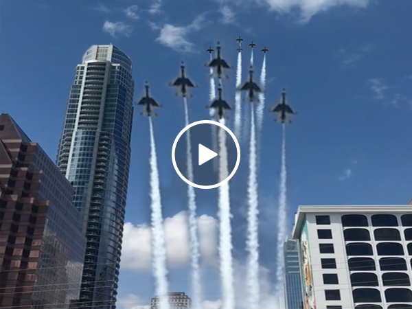 Thunderbirds Flyover Austin Texas Video Congress Bridge May 13, 2020