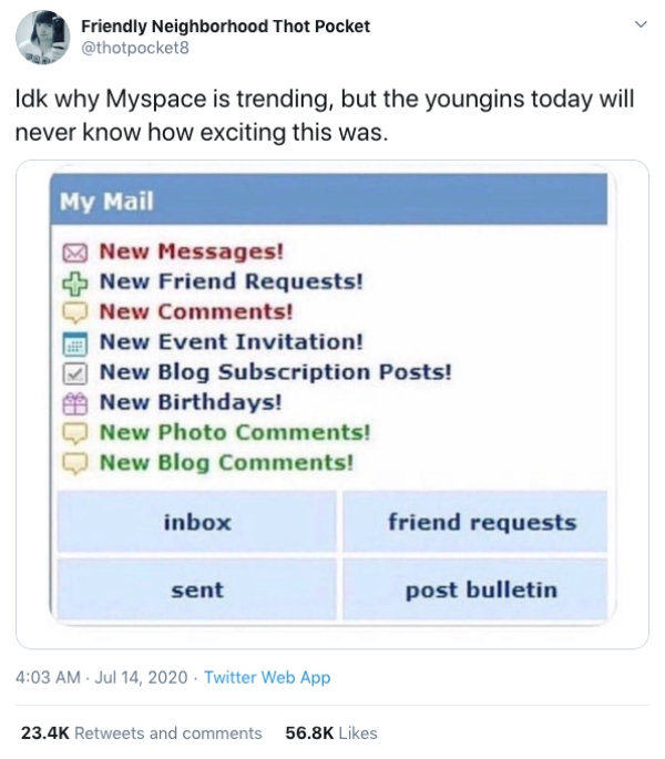Tweets to remember MySpace by