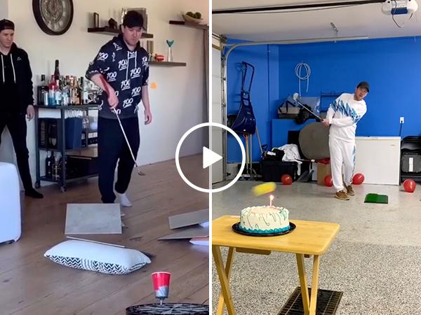 This guy has had plenty of time to master these golf trick shots