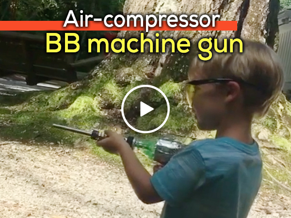 BB Machine Gun Video Air Compressor Kid Firing Awesome DIY Invent 2020