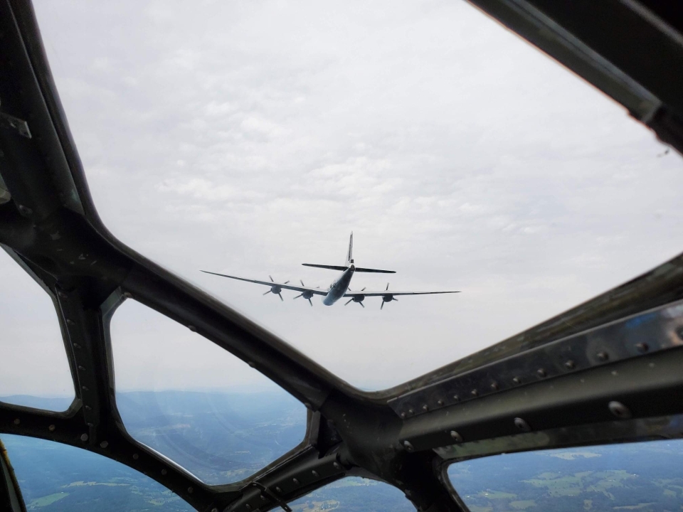 FIFI World War 2 Bomber Airshow Flight POV inside B-29 Superfortress