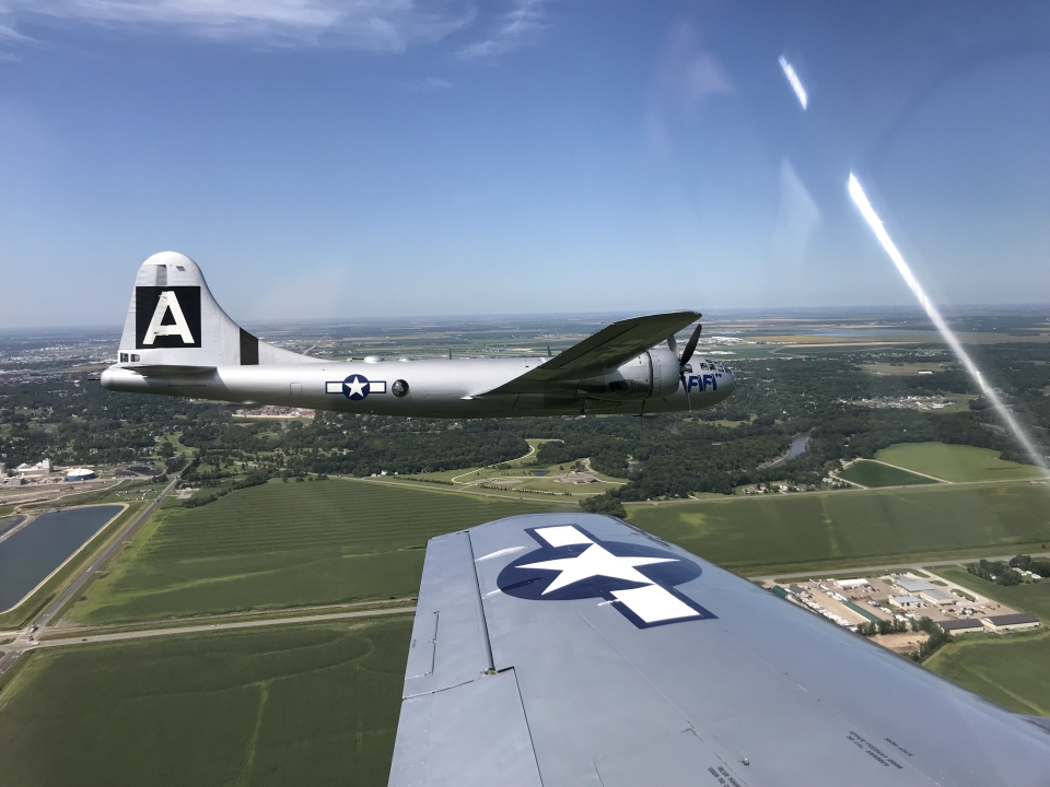 FIFI World War 2 Bomber Airshow Flight POV inside B-29 Superfortress