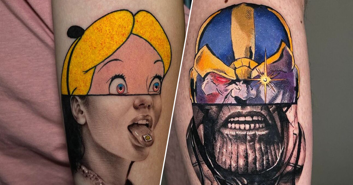 A clash of artistic styles makes for truly eye-opening tattoos