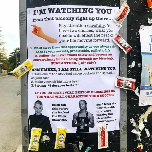 Man trolls neighborhood with posters and they're perfectly ridiculous