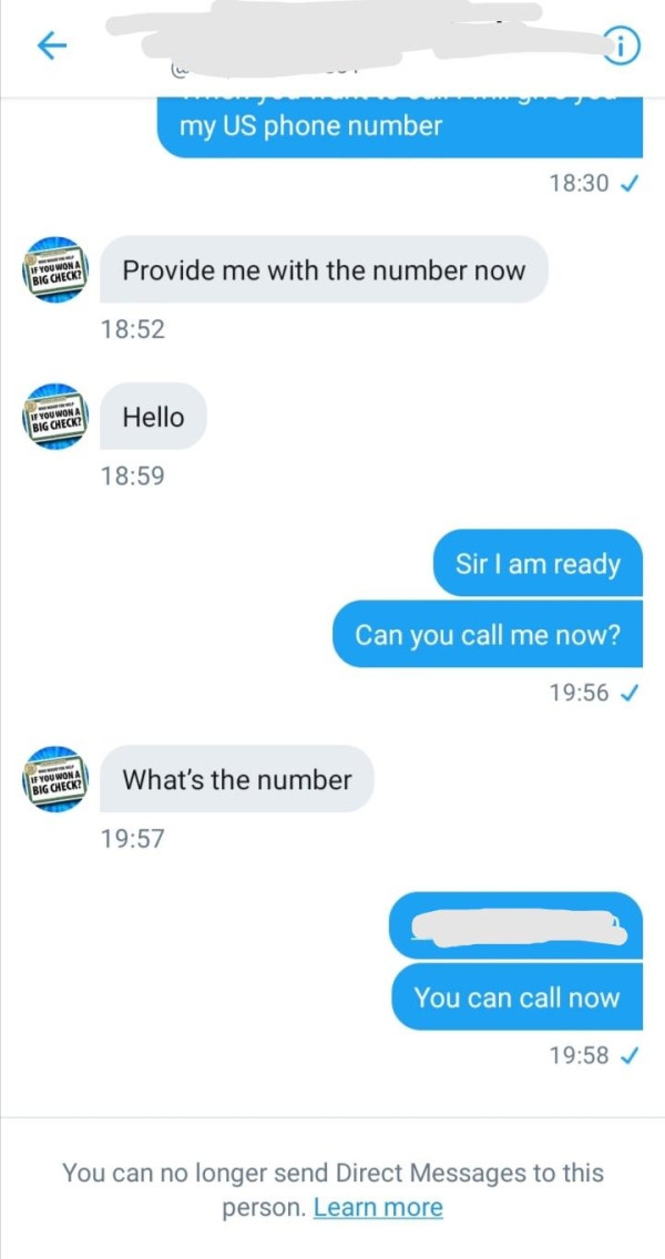 And now the scammer gets scammed